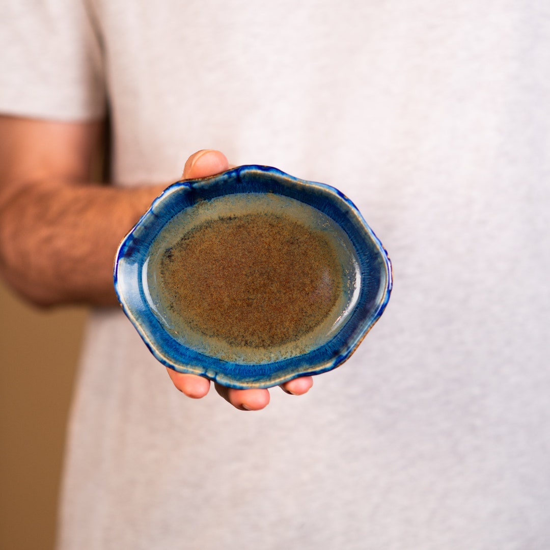 Blue Small Ceramic Dish - Great as a Key Bowl, Ceramic Soap Dish ...