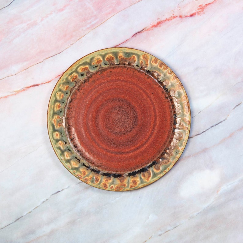 Red Ceramic Dinner Plate, Handmade Pottery Dinnerware - Etsy