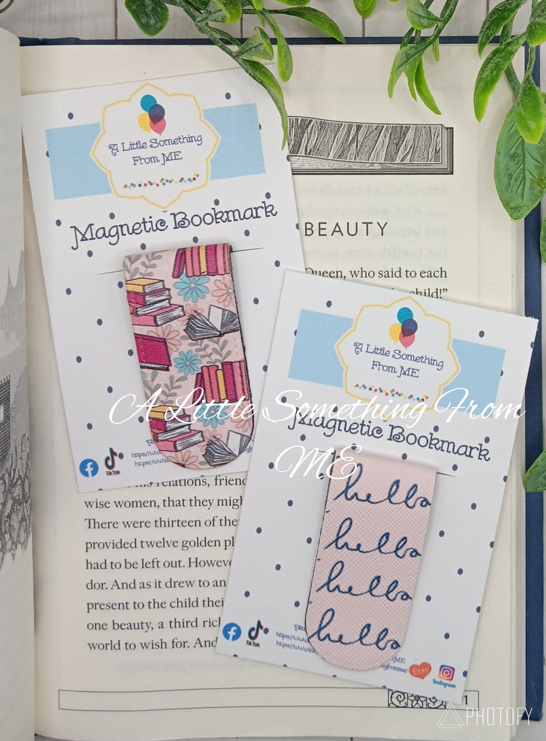 Magnetic Bookmarks, Books, Hello, Page Marker, Faux Leather Bookmarks ...