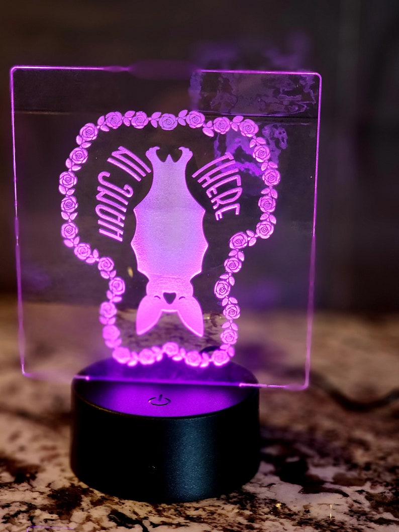 Hang in There Bat Acrylic Light Signgothic Home Decorspooky - Etsy