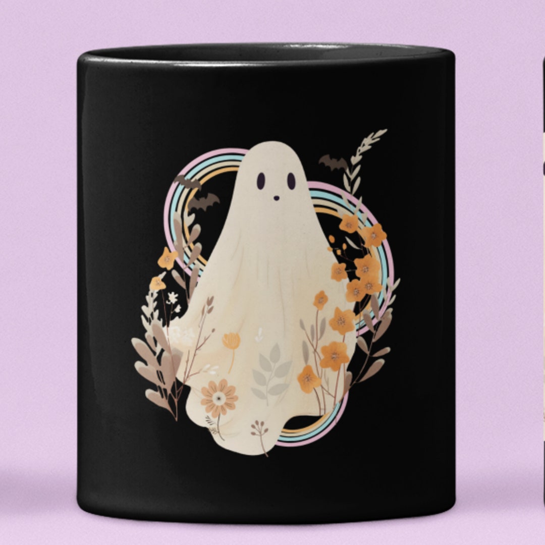 Cute Ghost Coffee Mug, Ghost Coffee Tumbler, Black Coffee, Spooky ...