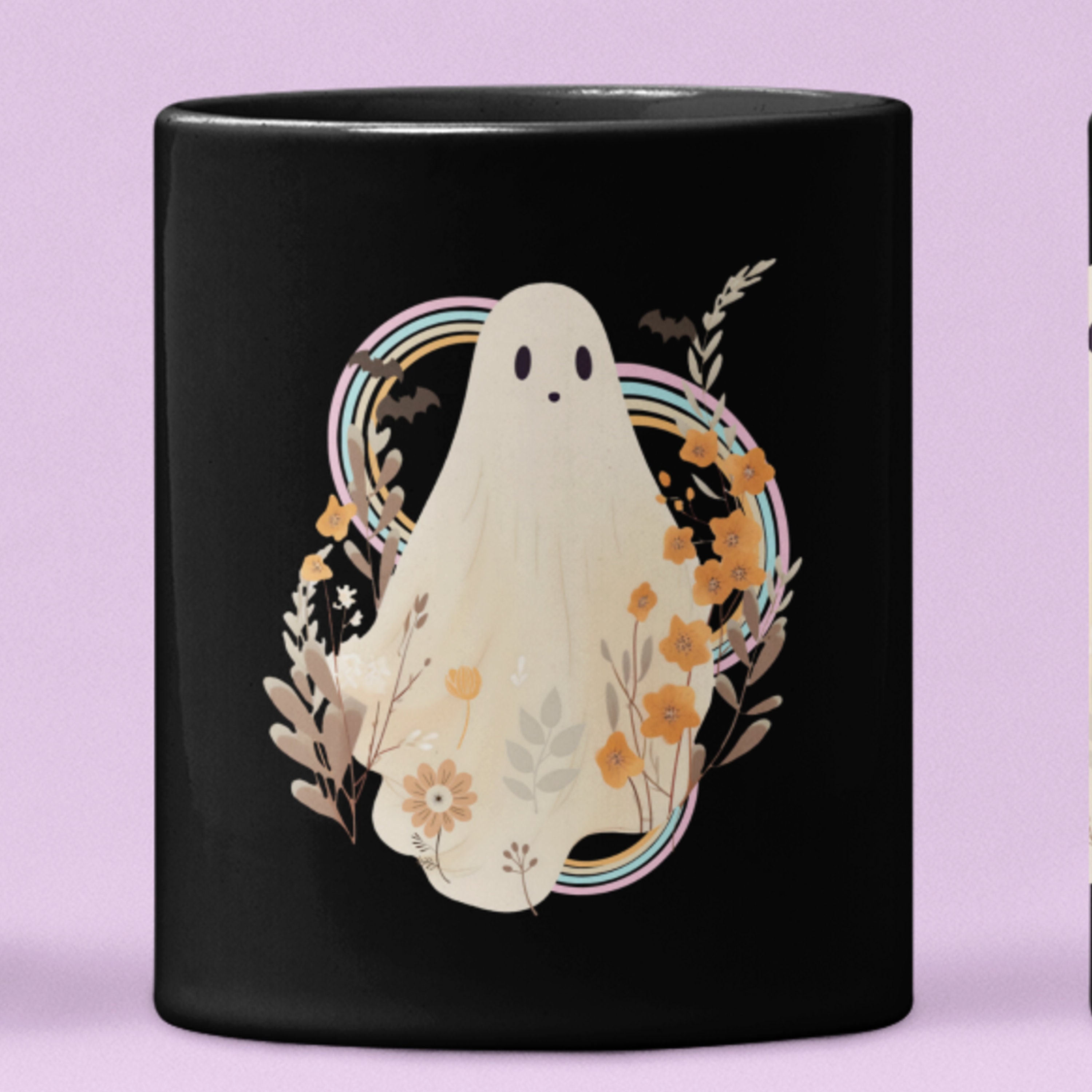Cute Ghost Coffee Mug, Ghost Coffee Tumbler, Black Coffee, Spooky Season, Spooky Ghost Gift ...