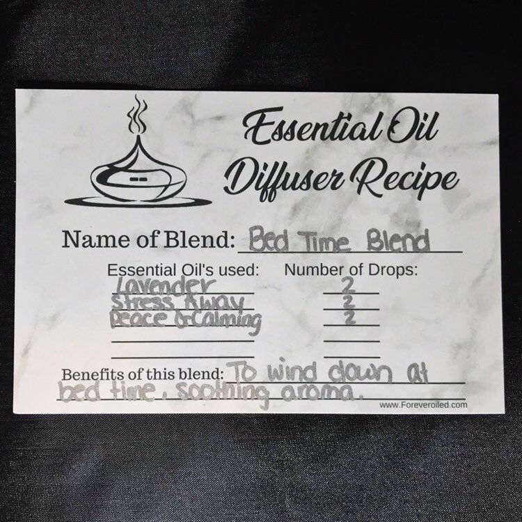 Essential Oil Diffuser Recipe Cards Blank Recipe Cards | Etsy