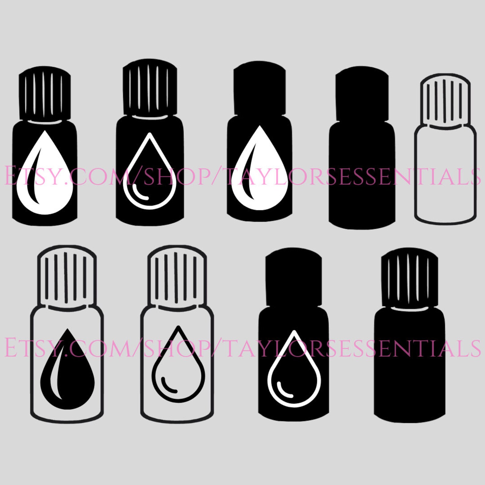 Essential Oil Bottle Clipart Printable Essential Oil Bottles | Etsy