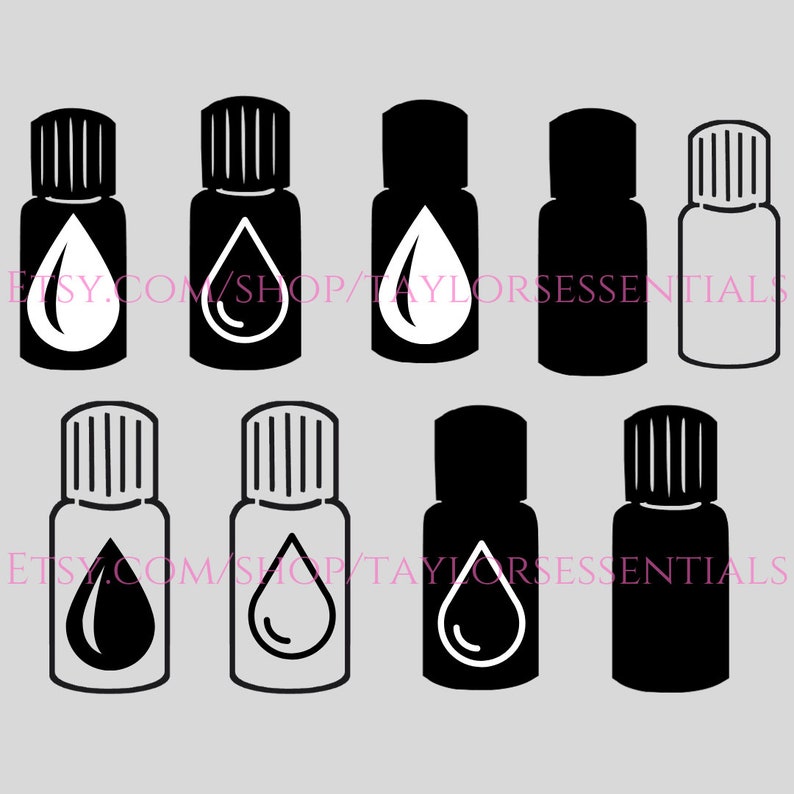 Essential Oil Bottle Clipart Printable Essential Oil Bottles | Etsy