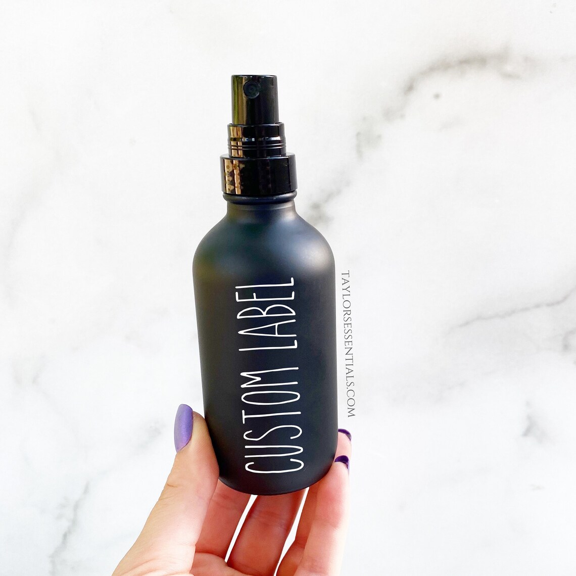 4 Oz Matte Black Glass Spray Bottle With Custom Vinyl Label - Etsy