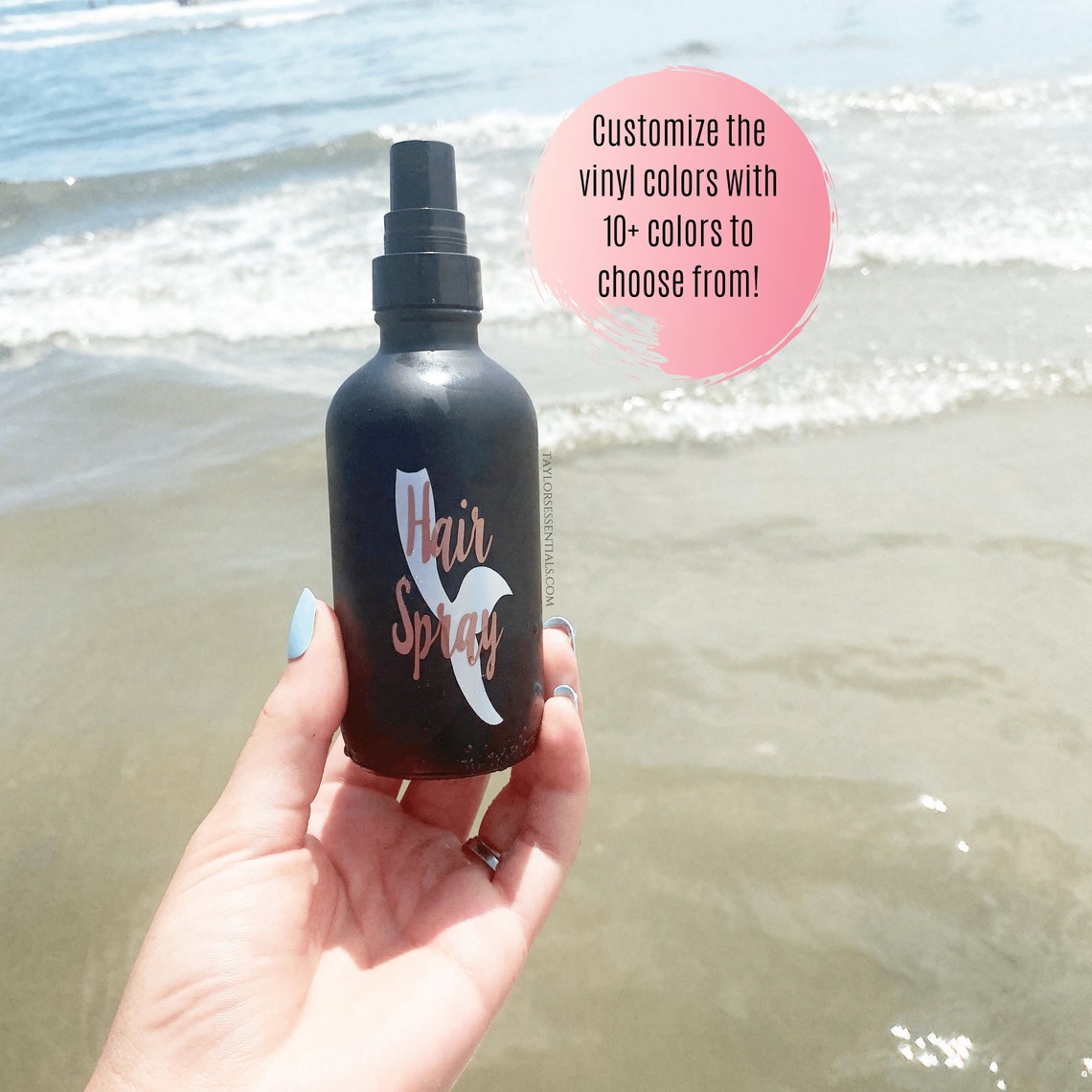 Mermaid Hair Spray Bottle 4 Oz Matte Black Glass Spray - Etsy