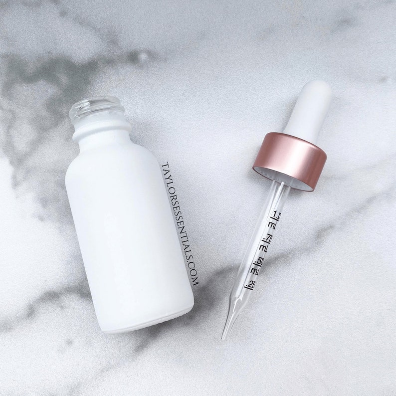 1oz/30ml EMPTY White Glass Dropper Bottle with Rose Gold | Etsy