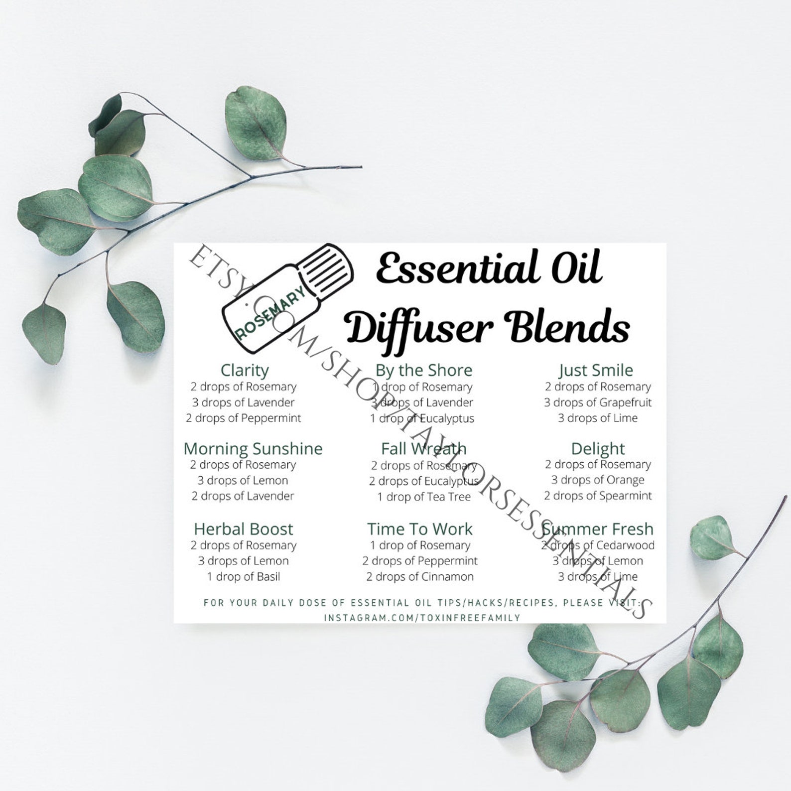 Rosemary Diffuser Blends Rosemary Essential Oil Diffuser - Etsy