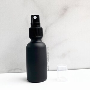 1 Oz Matte Black Glass Spray Bottle With Custom Vinyl Label | 1 Ounce ...