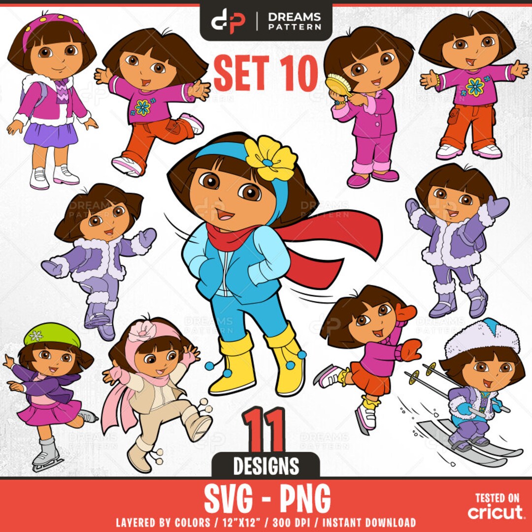 Dora the Explorer Svg, 11 Designs Easy to Use, Cartoon Characters ...