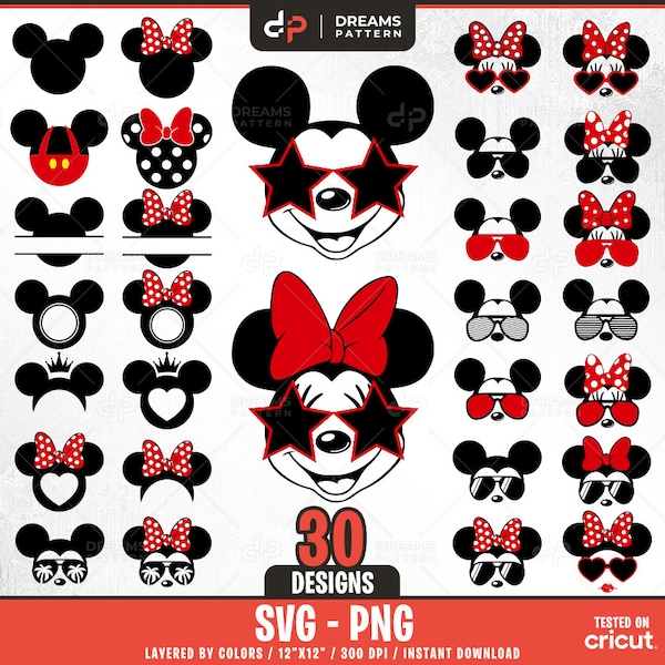 Mickey Glasses Svg - Etsy