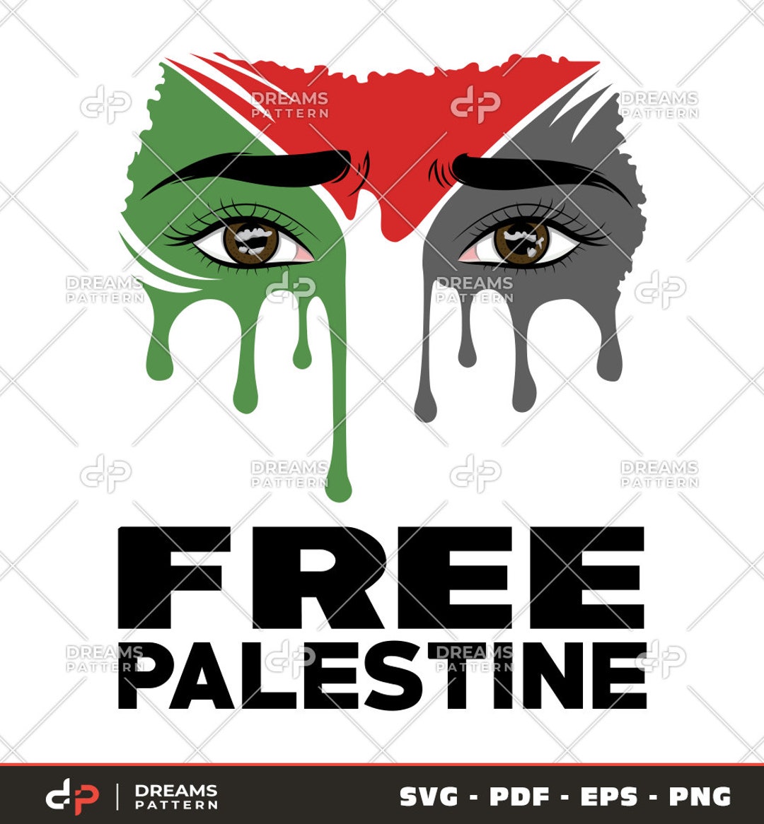 Free Palestine Flag With Eyes Illustration Background. Pray for ...