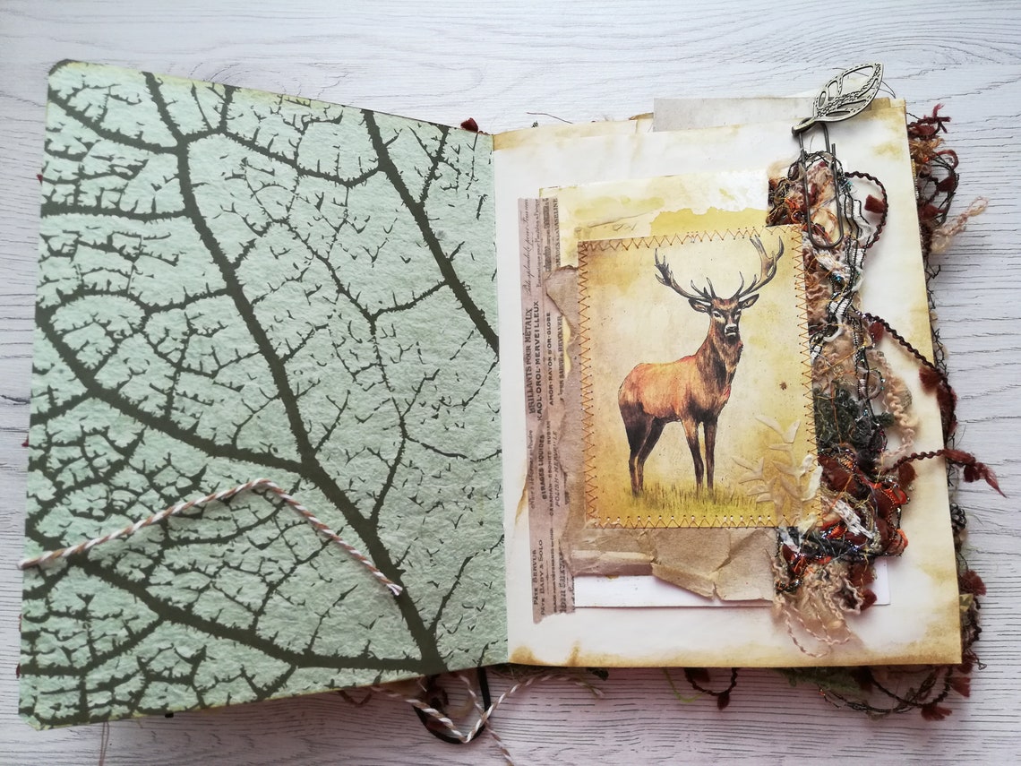 Handmade junk journal forest themed botanical floral covered | Etsy
