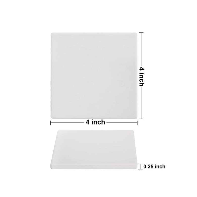24 Pack Blank Square Ceramic Stone Tile Coasters for Crafts, 4" - 24 ...