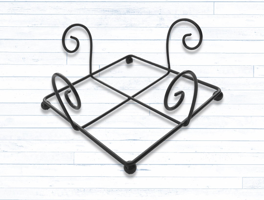 Wire Metal Coaster Holder, Coaster Stand, Holds up to 5 Ceramic Stone ...