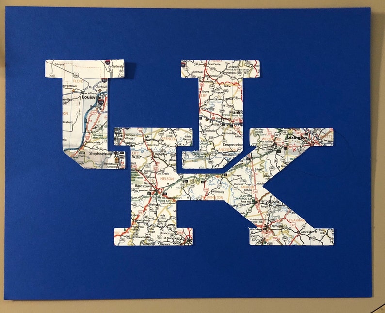 University of Kentucky Logo Map - Etsy