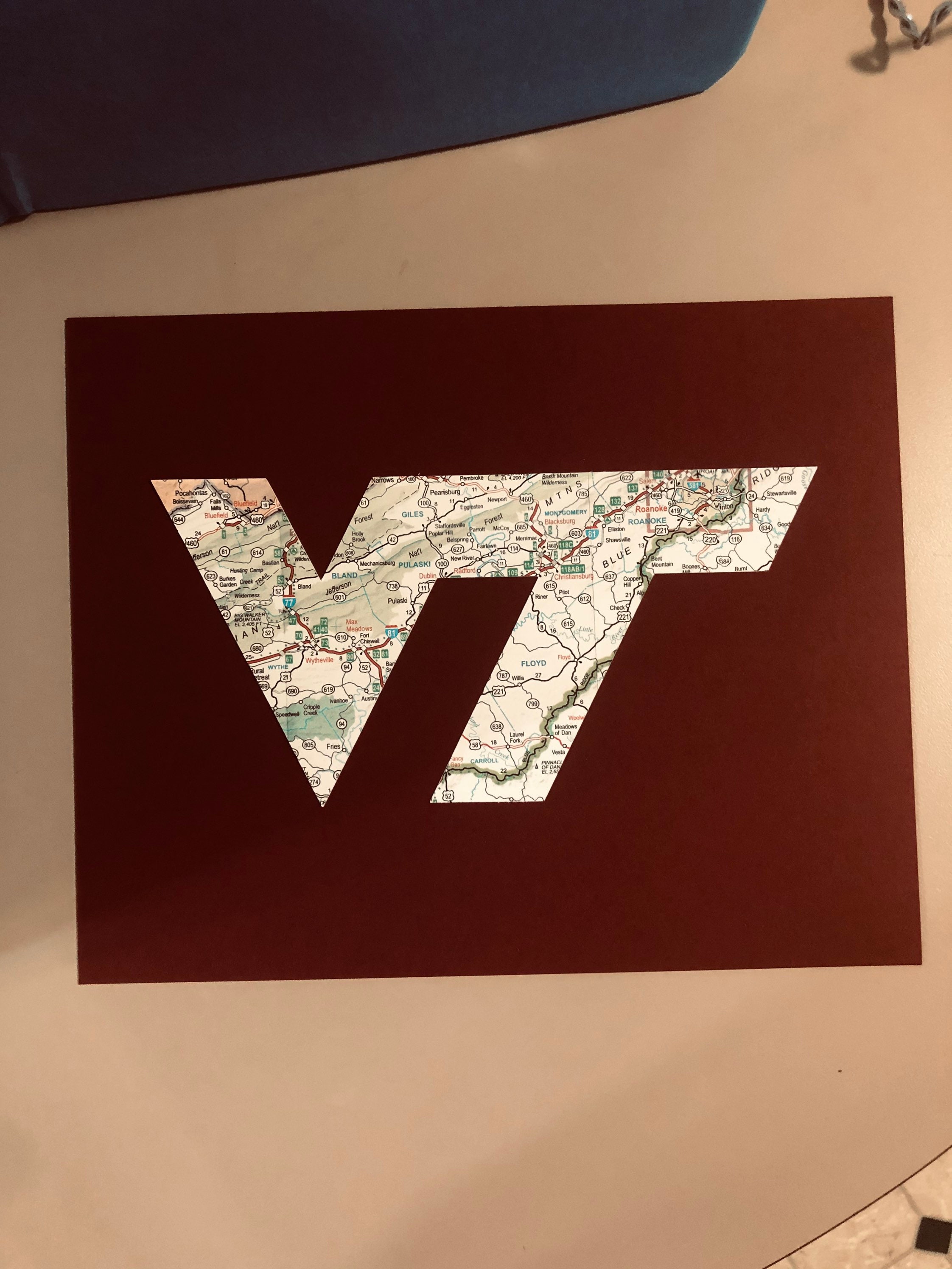 Virginia Tech Mascot Map - Etsy