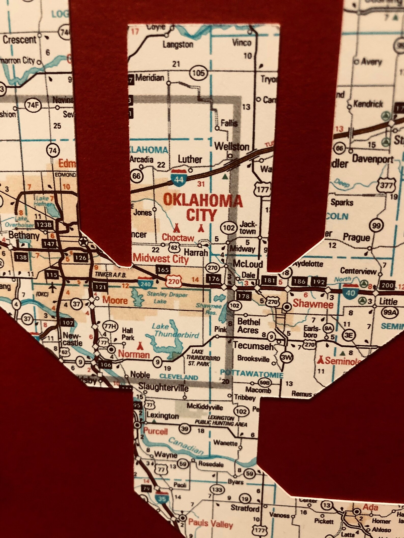 Oklahoma University Mascot Map - Etsy