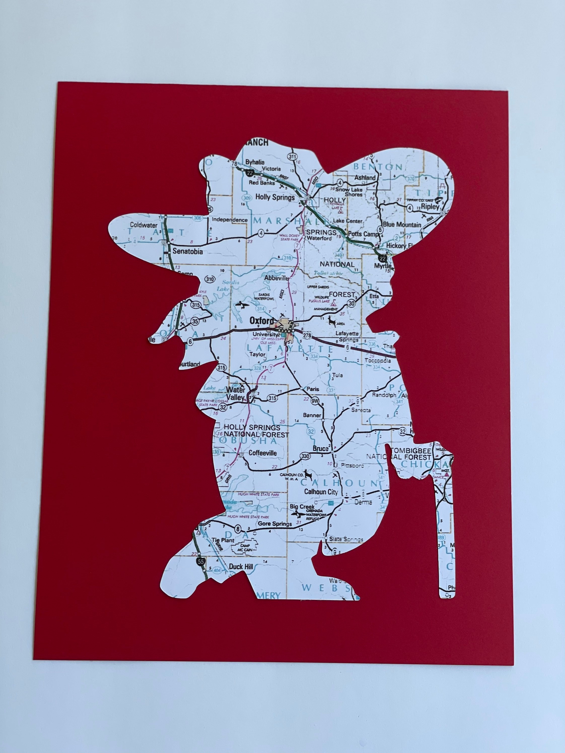 Ole Miss Mascot Mississippi State Highway Map - Etsy