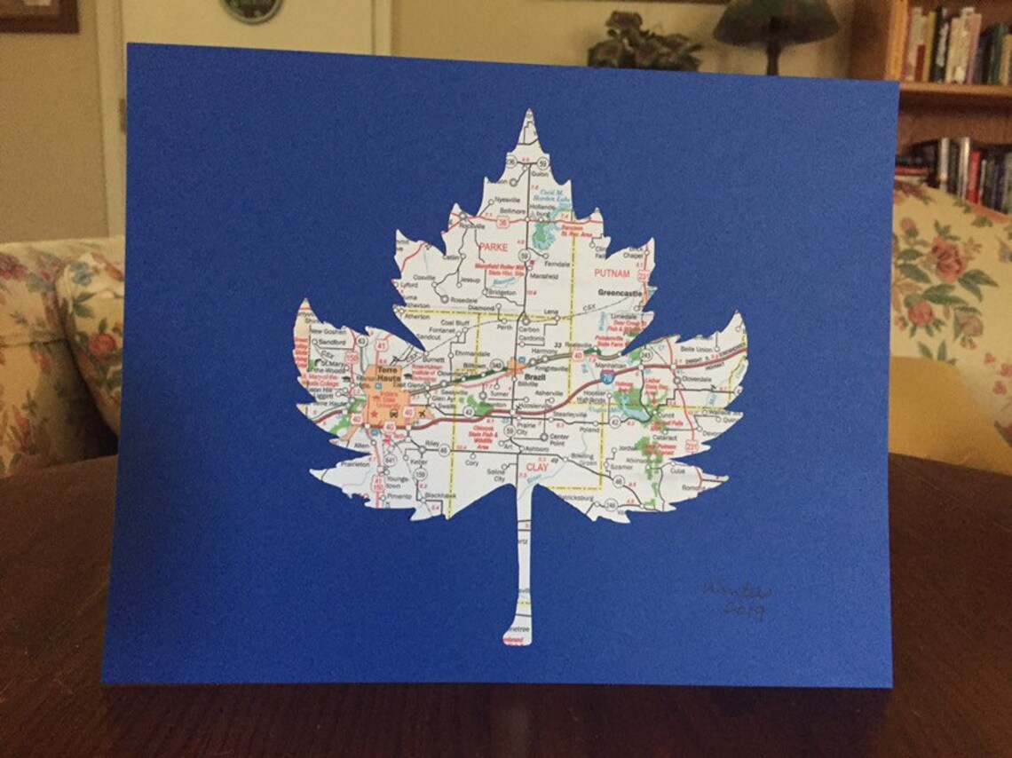 Indiana State University Mascot Map - Etsy