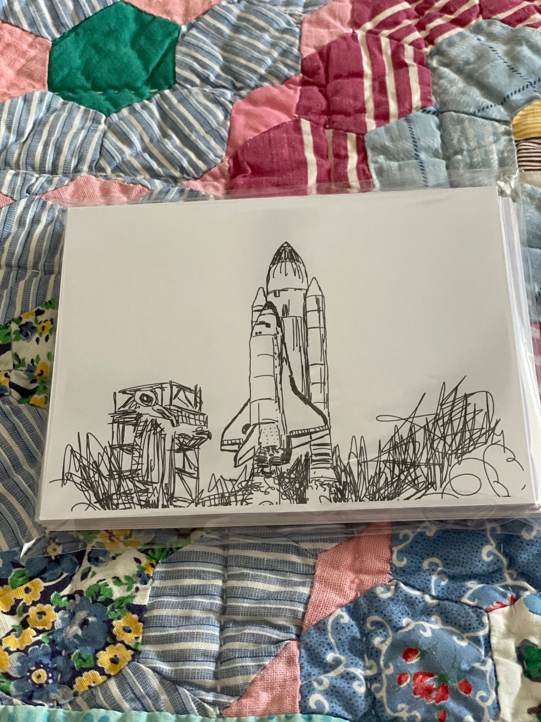Space Shuttle Note Cards and White Envelope. NASA Astronaut. Blank ...