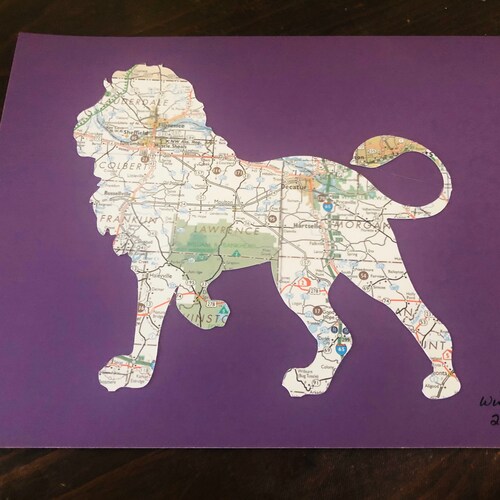 UNIVERSITY of NORTH ALABAMA lions Pen and Ink - Etsy