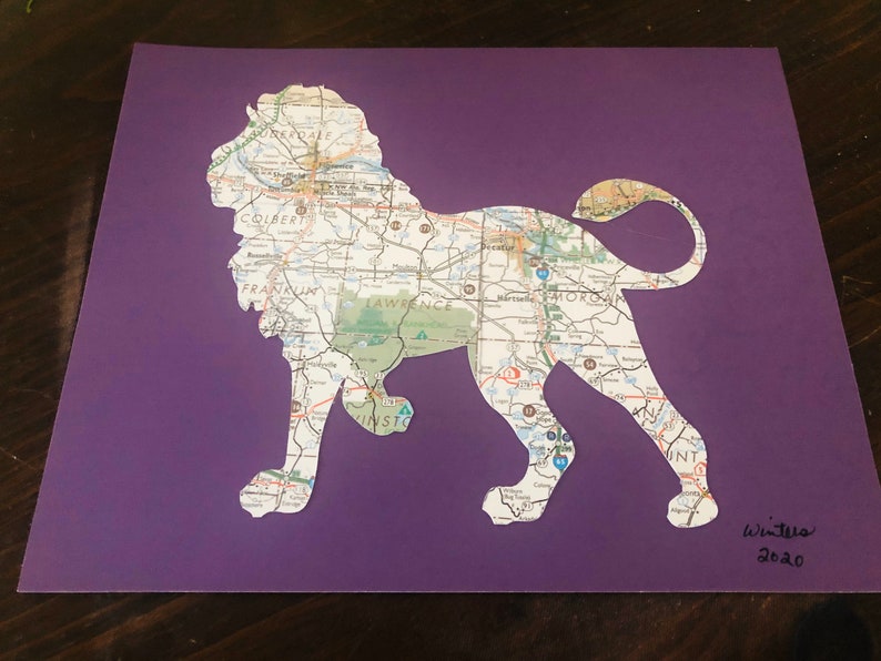 University of North Alabama Mascot Map - Etsy