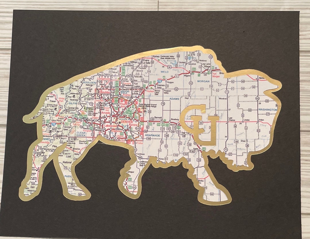 University of Colorado Mascot Map - Etsy