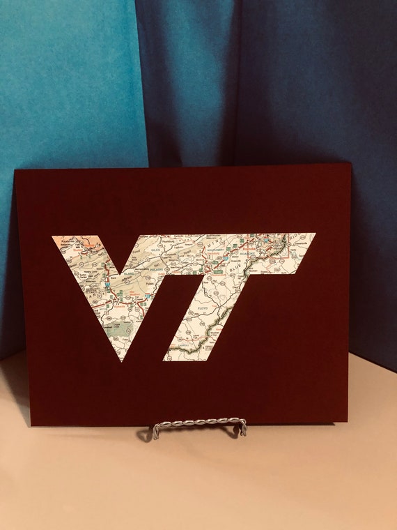 Virginia Tech Mascot Map - Etsy