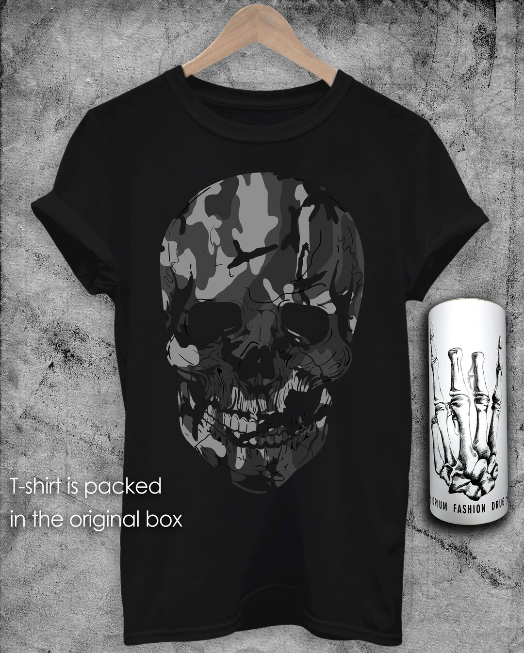 Men's T-shirt Opium, Original Arts Print, Skull T-shirt Military for ...