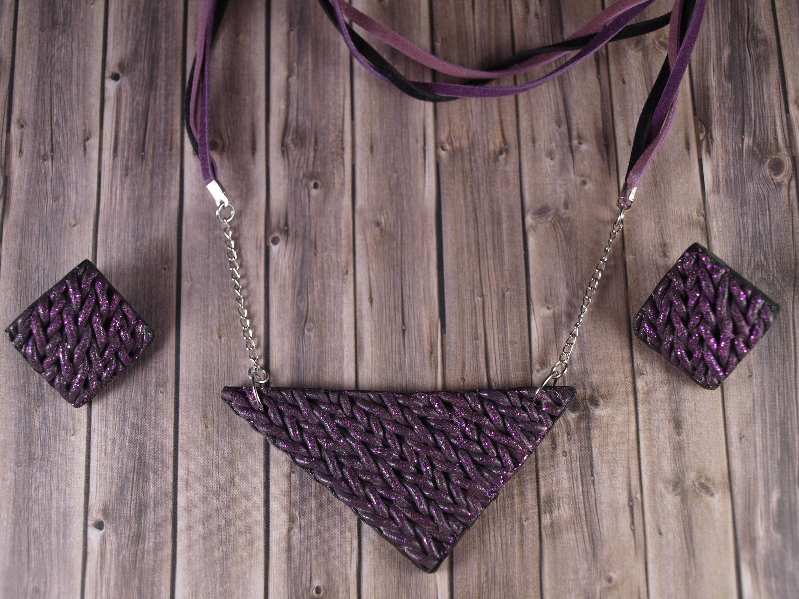 Jewellery. Handmade jewellery. Schmuckset. Jewellery set. Lila | Etsy