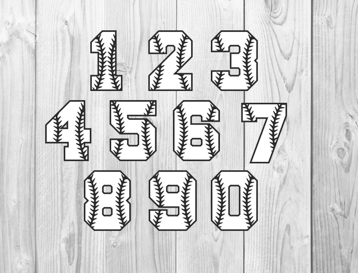 Baseball Numbers Designs SVG DXF Eps Design Cut Files | Etsy