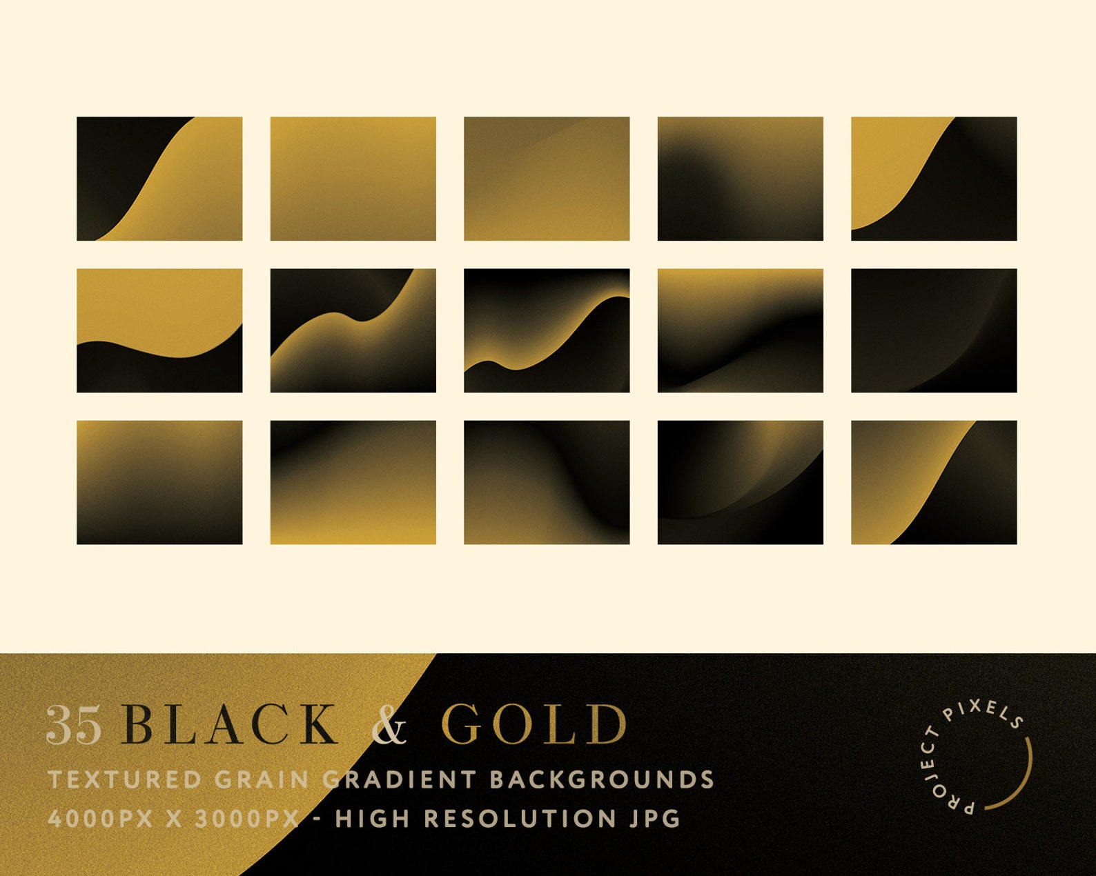 Black and Gold Gradients, Abstract Gradient Backgrounds, Gradient Grain ...