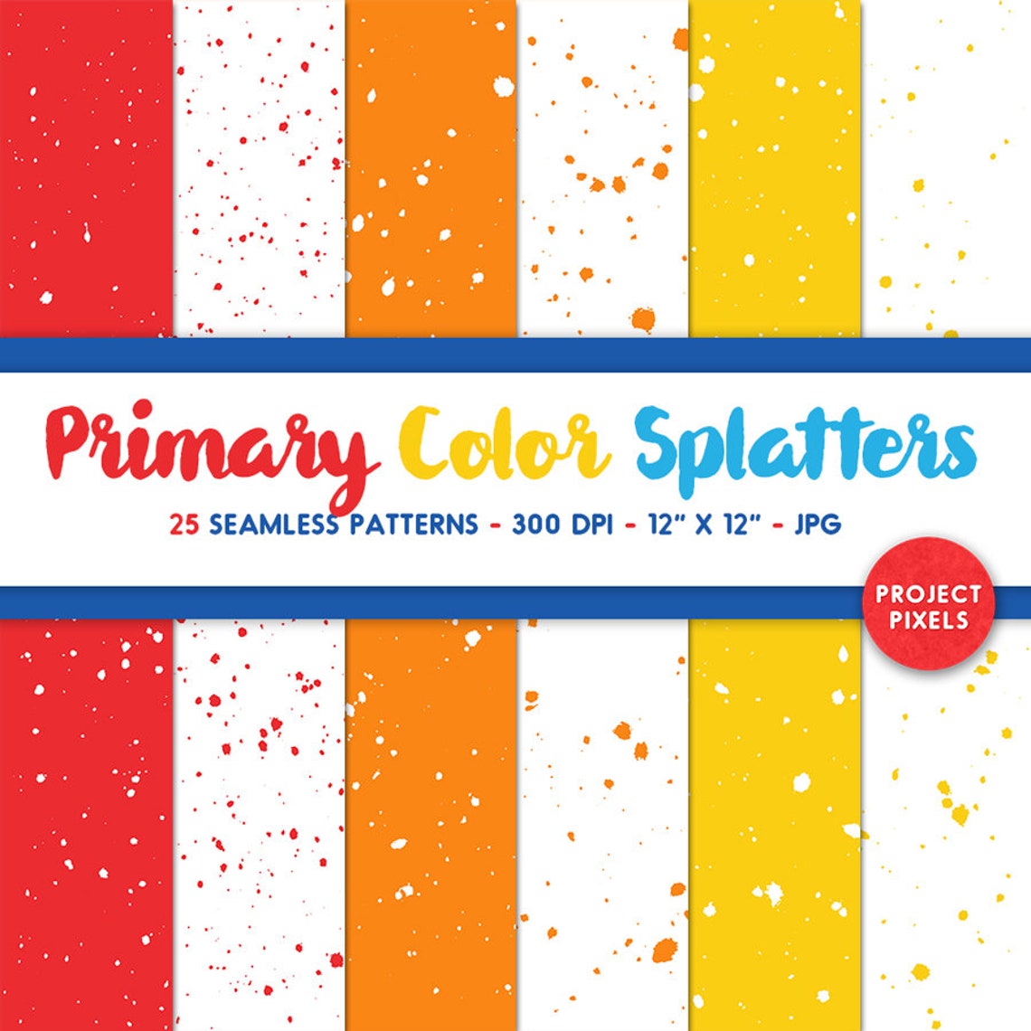 Primary Color Ink Splatters Seamless Patterns Rainbow Ink - Etsy