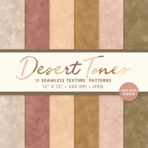 Desert Tones, Digital Paper Pack, Soft Boho Seamless Textures, Natural ...