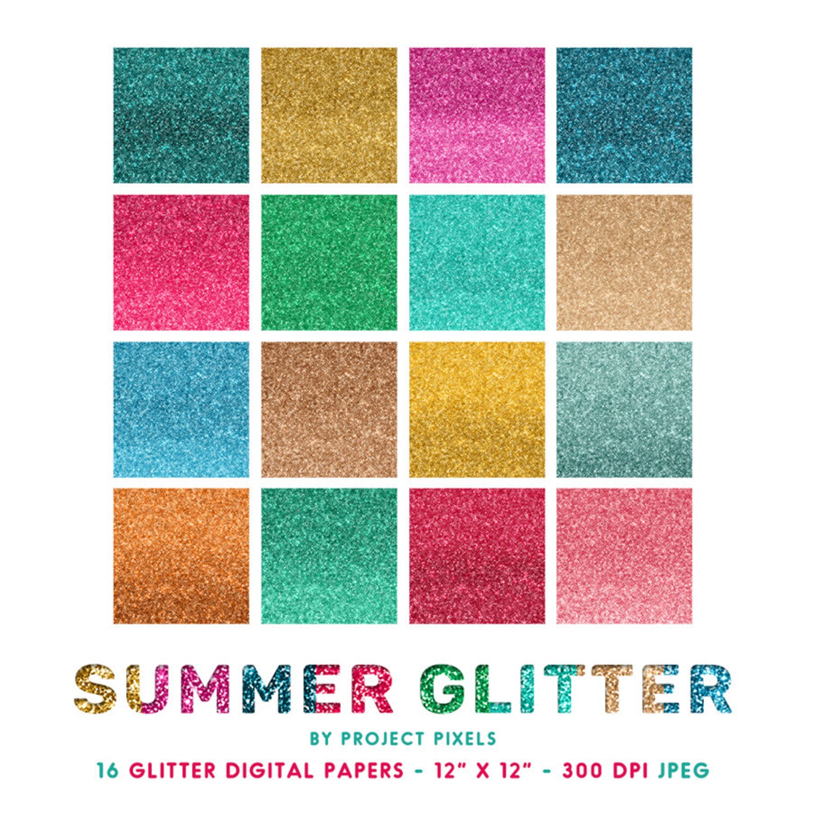 Summer Glitter Digital Paper Glitter Backgrounds Glitter Art - Etsy