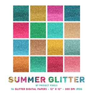 Summer Glitter Digital Paper, Glitter Backgrounds, Glitter Art Texture ...