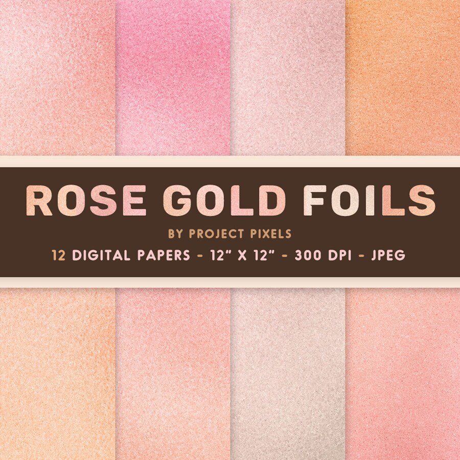 Rose Gold Foils Digital Paper Gold Metallic Texture Rose - Etsy