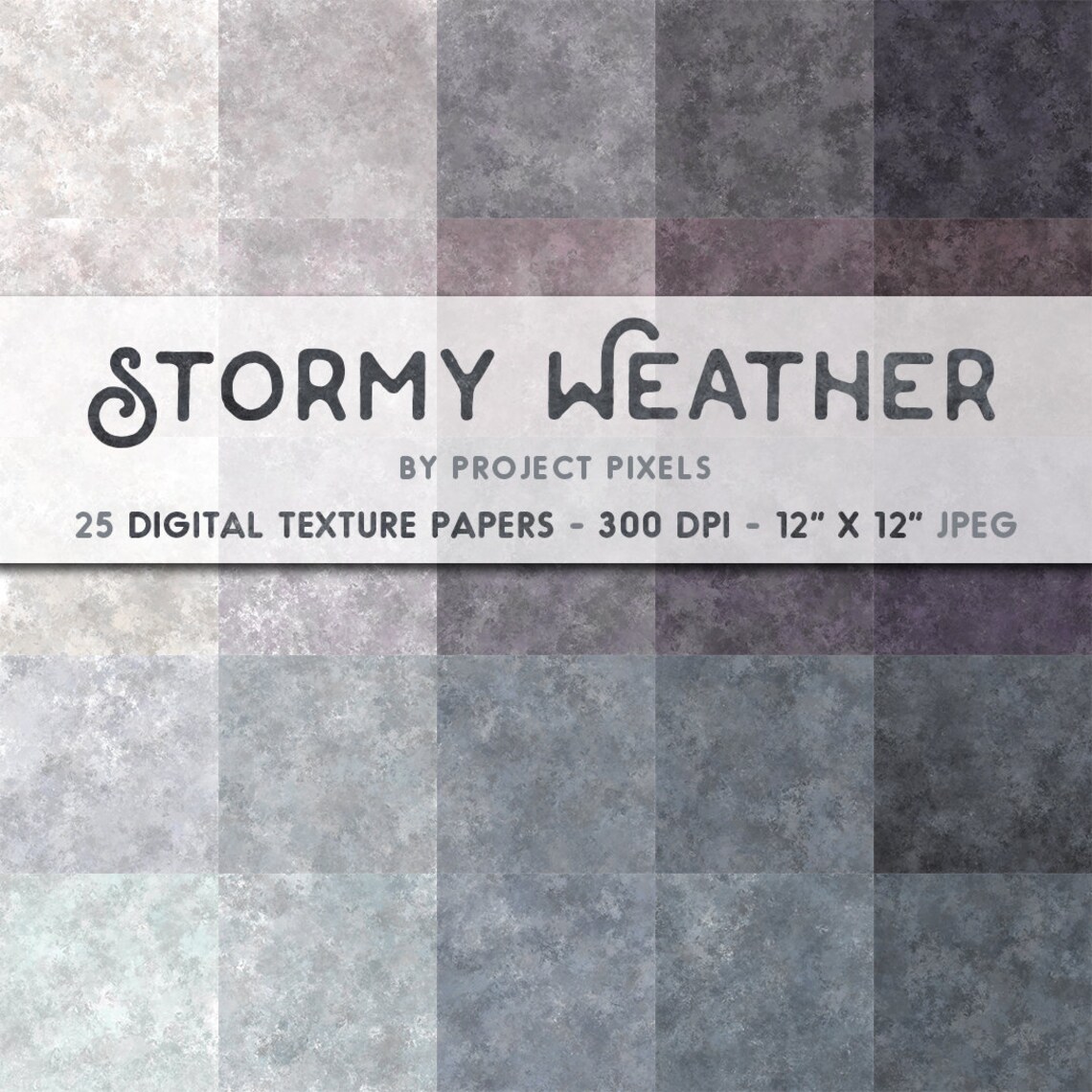 Stormy Weather Digital Paper Pack Soft Art Textures Grunge - Etsy