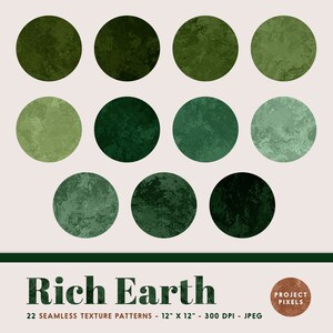 Rich Earth Digital Paper Pack, Dark Nature Textures, Seamless Textures ...