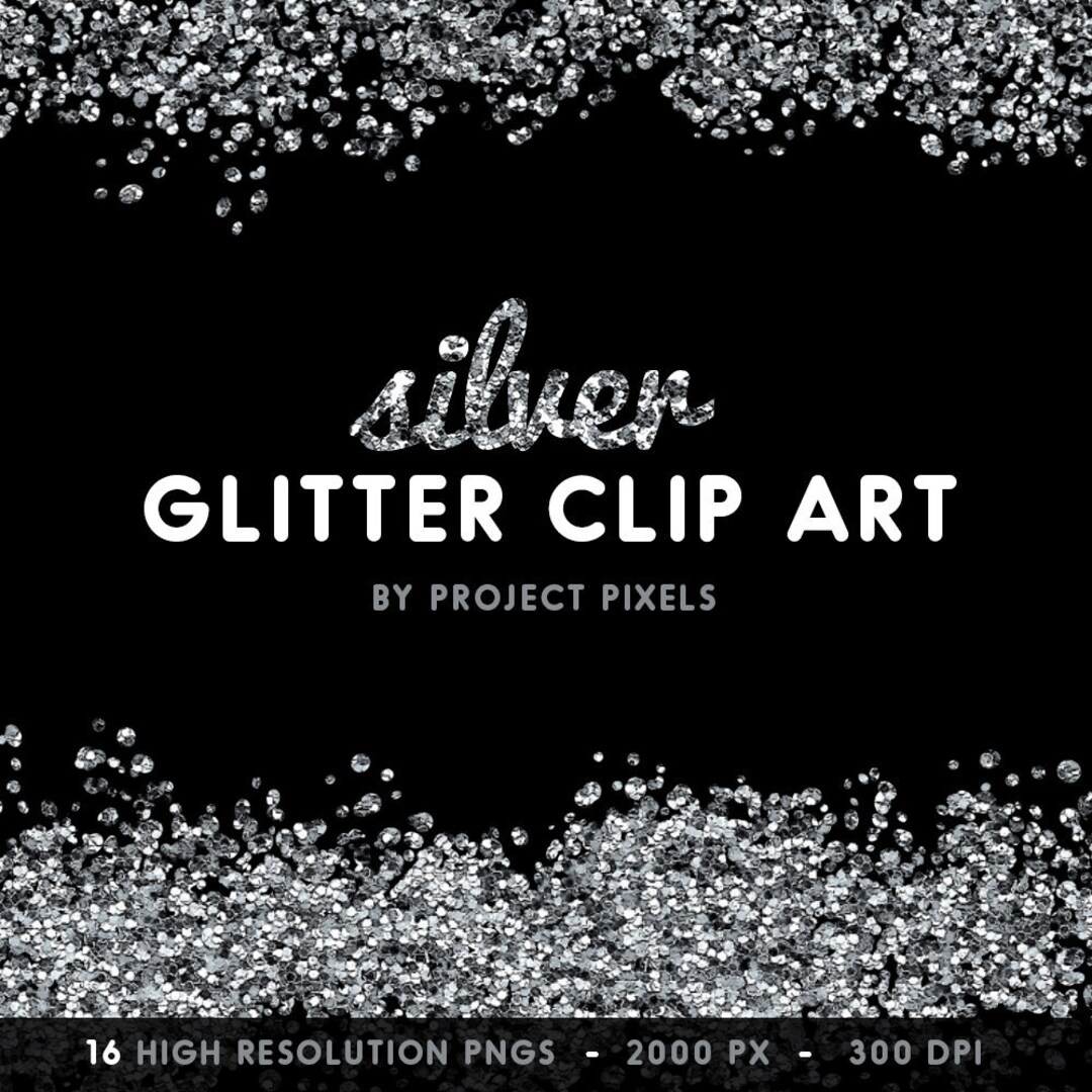 Silver Glitter Clip Art, Design Elements, Diamond Clip Art, Silver ...