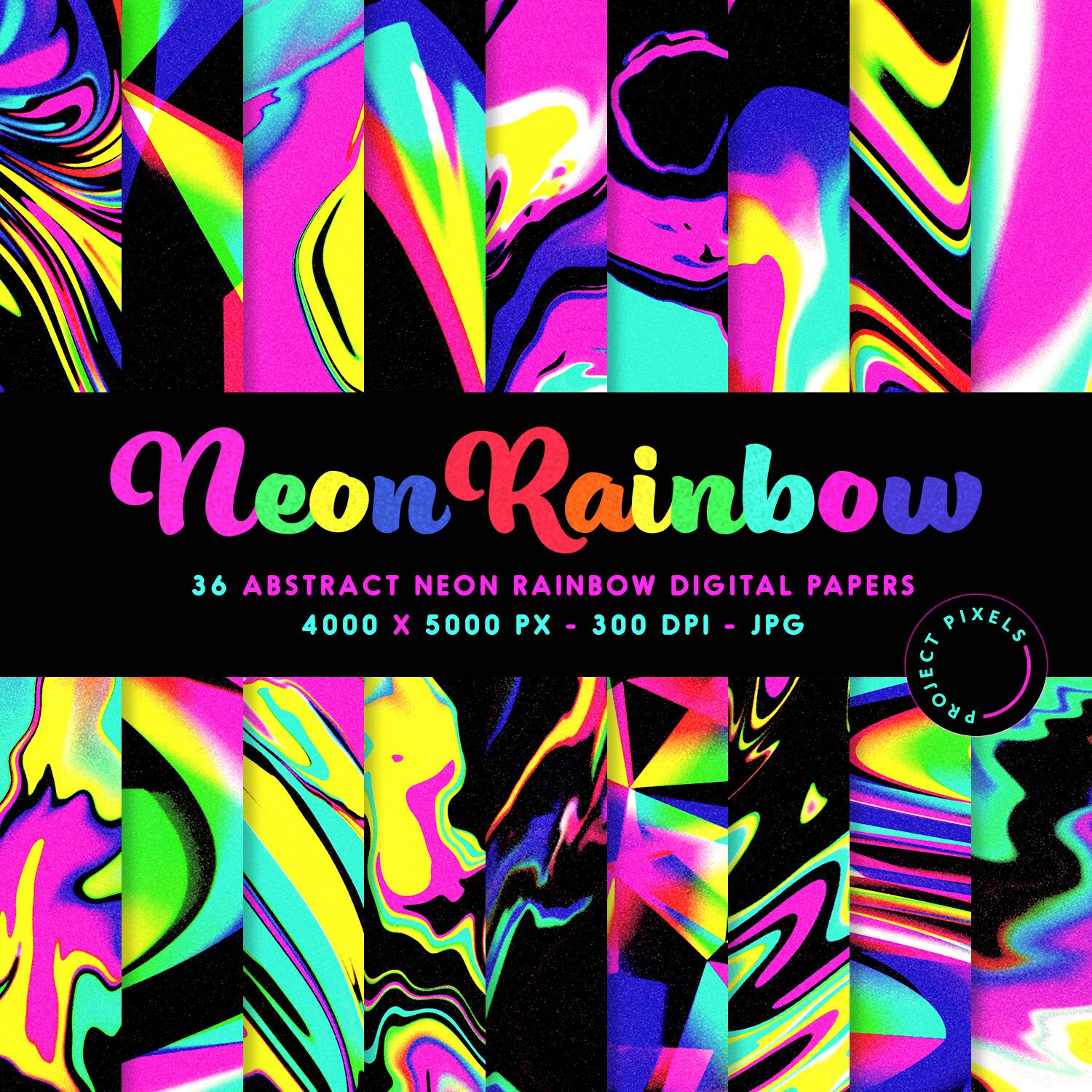 Neon Rainbow, Abstract Glitch Backgrounds, Psychedelic, Trippy, Dreamy ...