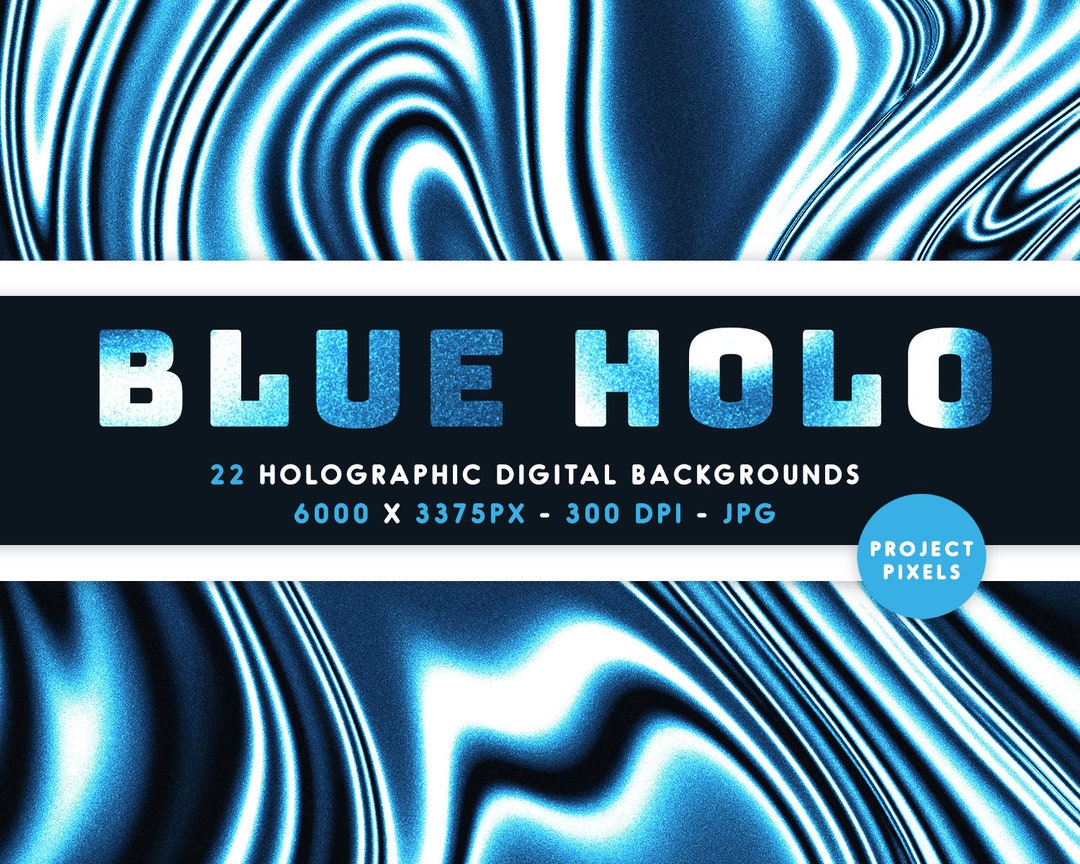 Blue Holo Digital Backgrounds, Chrome Texture, Winter Chromatic ...