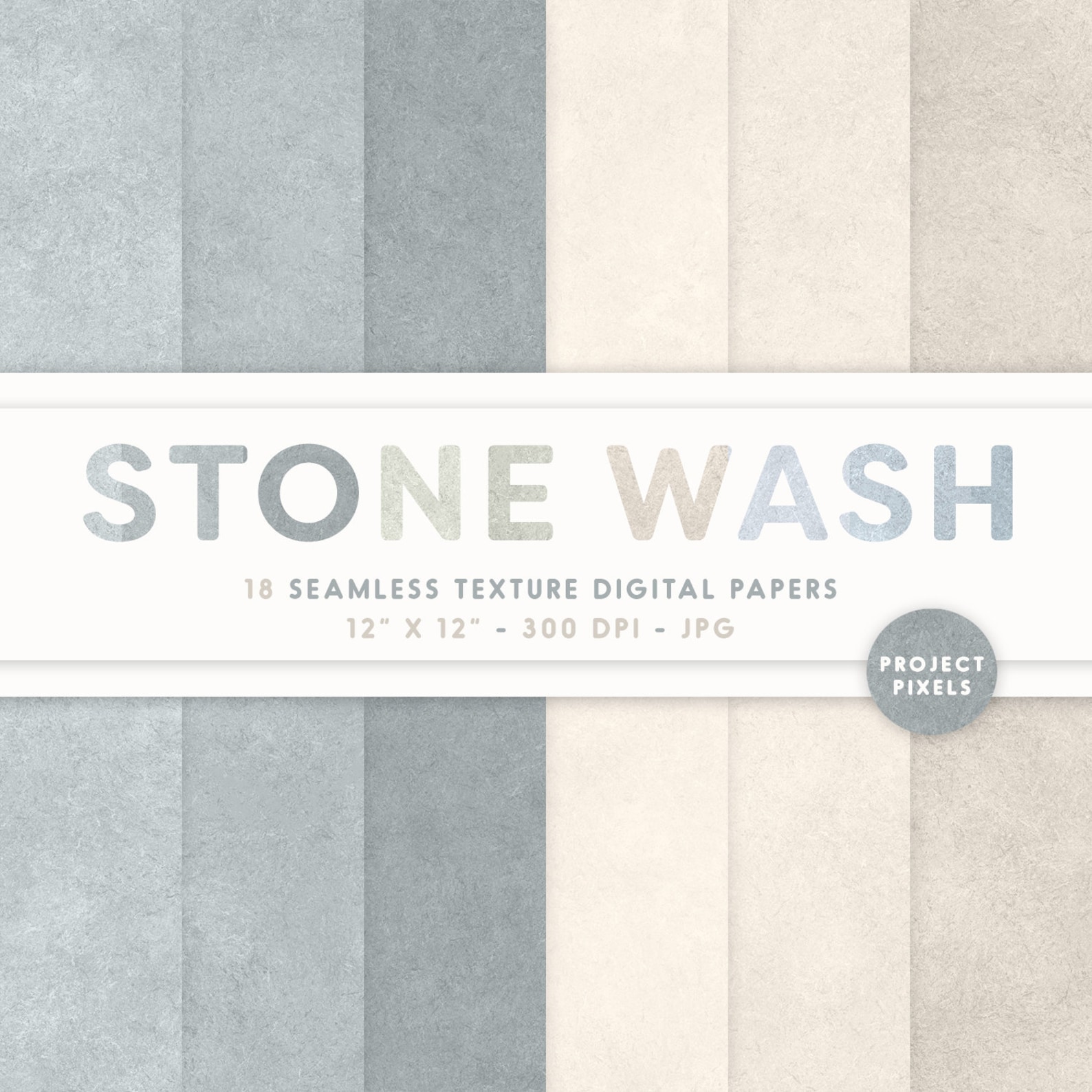 Stone Wash Digital Paper Pack, Soft Art Textures, Gradient Paper ...