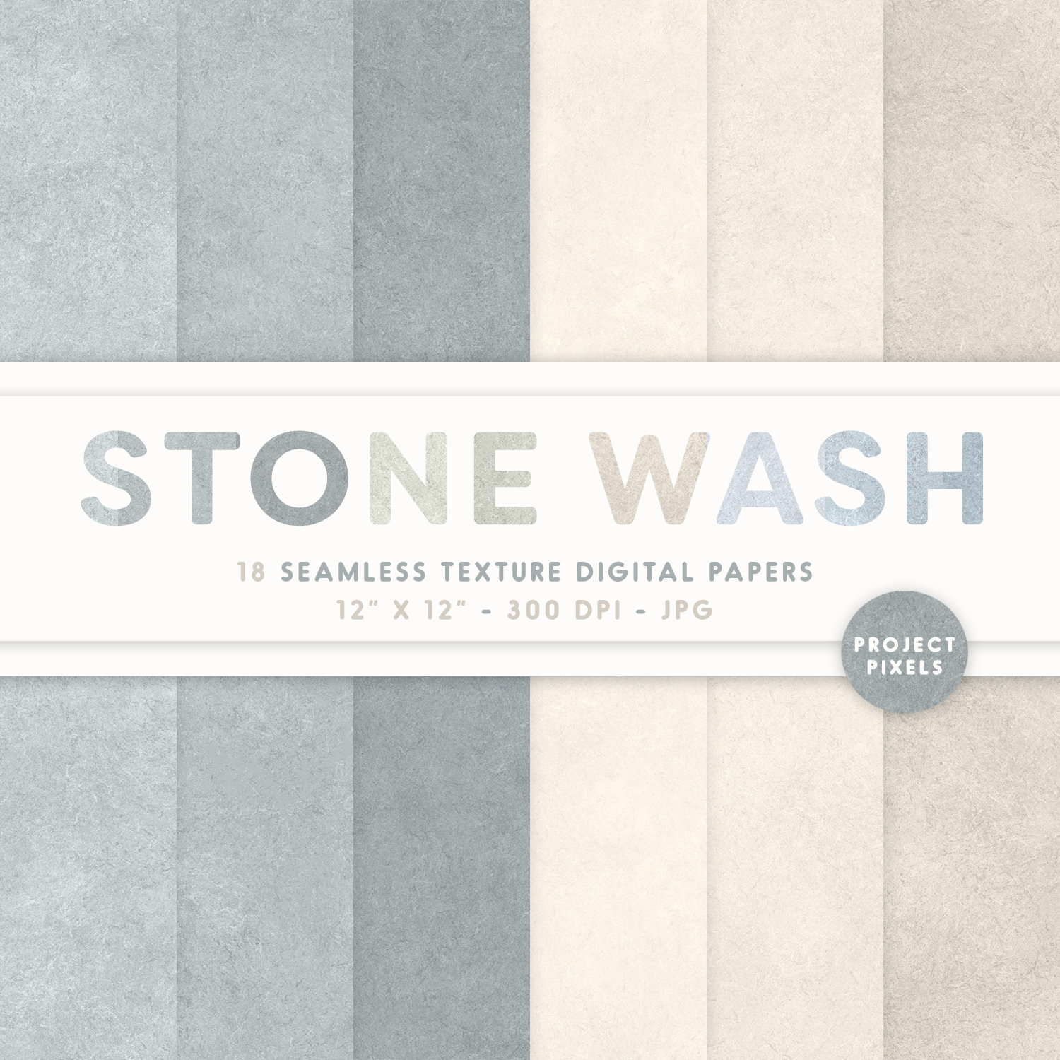 Stone Wash Digital Paper Pack, Soft Art Textures, Gradient Paper ...