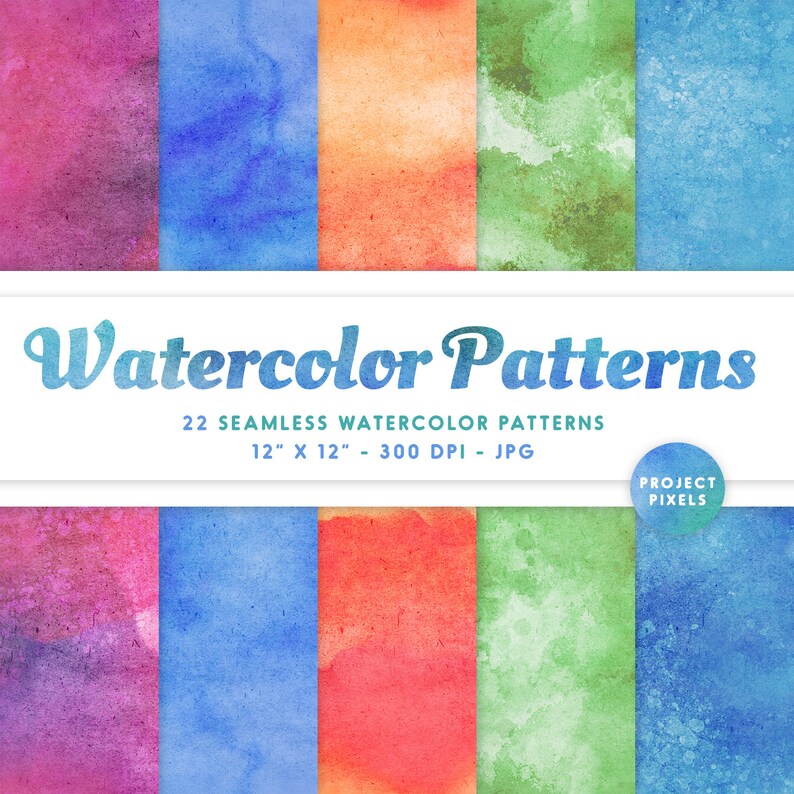 Watercolor Patterns Seamless Texture Patterns Digital Paper | Etsy