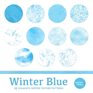 Winter Blue Textures, Seamless Patterns, Digital Paper, Ice Texture ...
