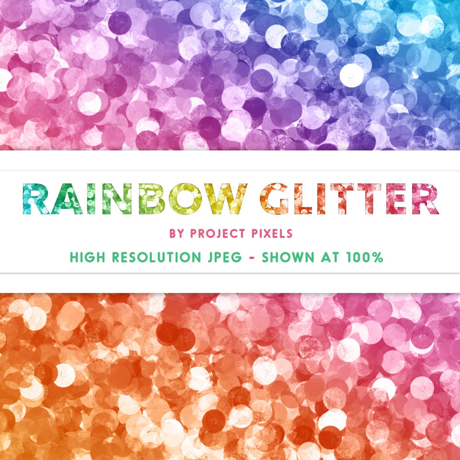 Rainbow Glitter Digital Paper, Rainbow Glitter Textures, Chunky Glitter ...