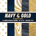 Navy & Gold Mixed Digital Paper Pack Mixed Media Paper - Etsy